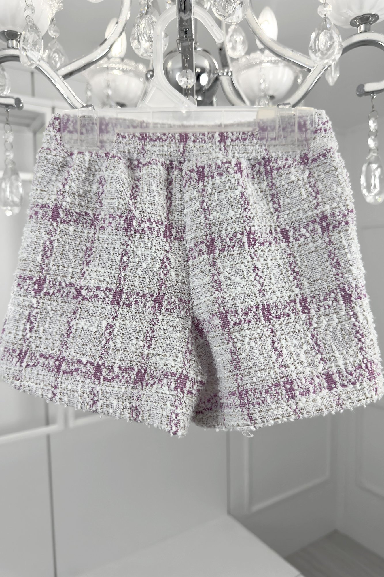 Shorts-Saia Infantil Rosa Tweed com Melhores Preços - Mini Conceito ...