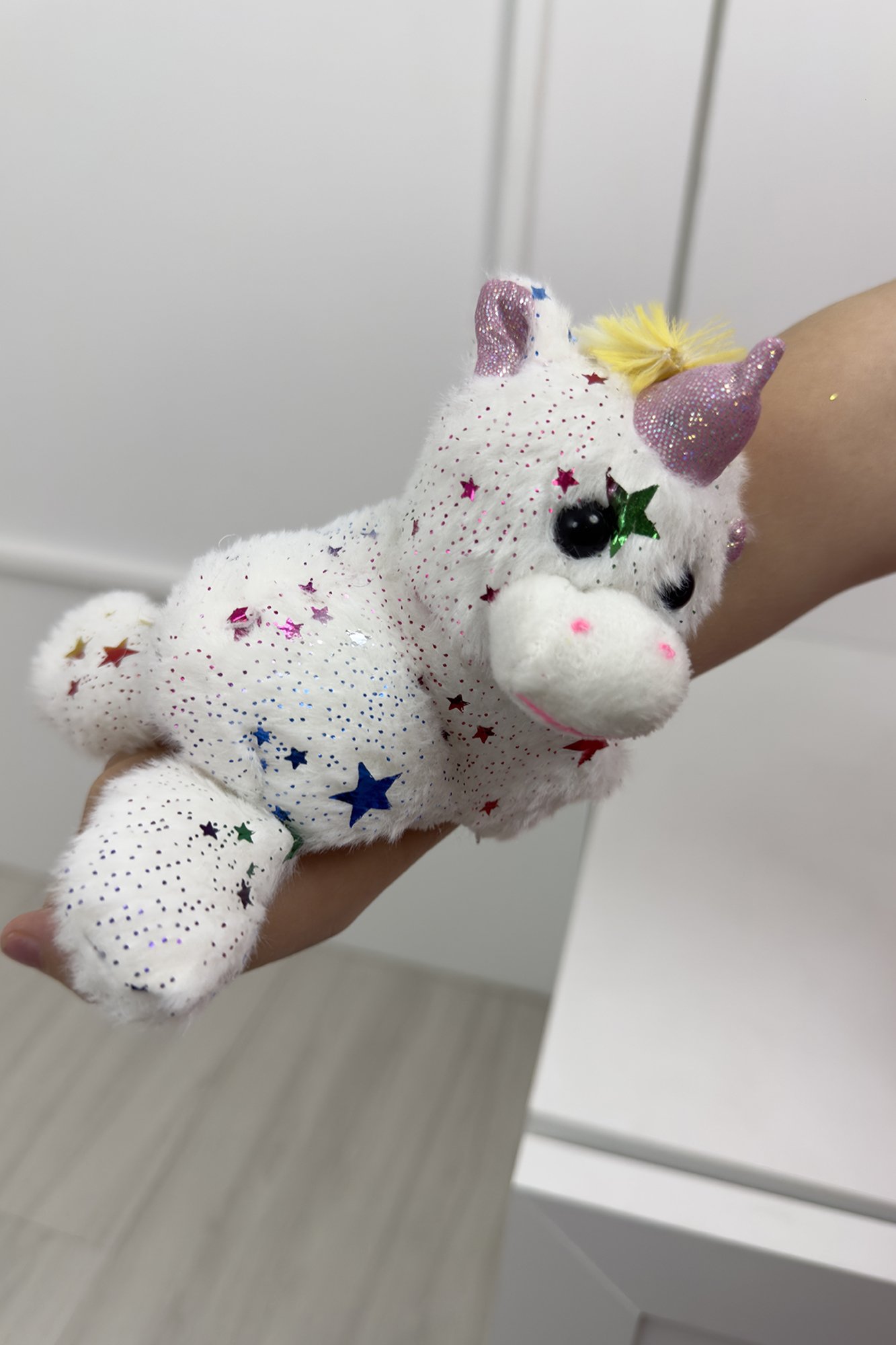 Pulseira de Pelúcia Unicórnio Fofa Brinquedos De Pelúcia Pulseira Bate Enrola